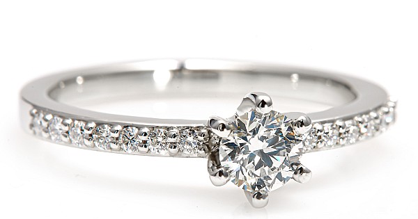 Inel de logodna Sidestone 18k Aur Alb Diamant GIA i504 | Valmand