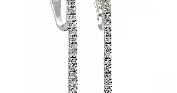 Cercei Tennis Aur Alb 14k cu Diamante Incolore - c3145 | Valmand